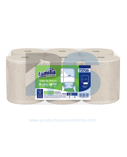 Toalla para Manos Natural Familia Ref. 73708 x 6 Rollo x 120 mts/rollo